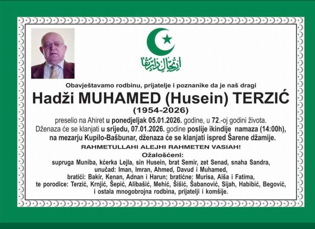 Preminuo je Hadži Muhamed Terzić