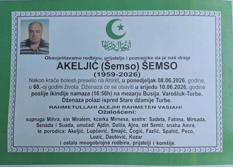 Preminuo Šemso Akeljić